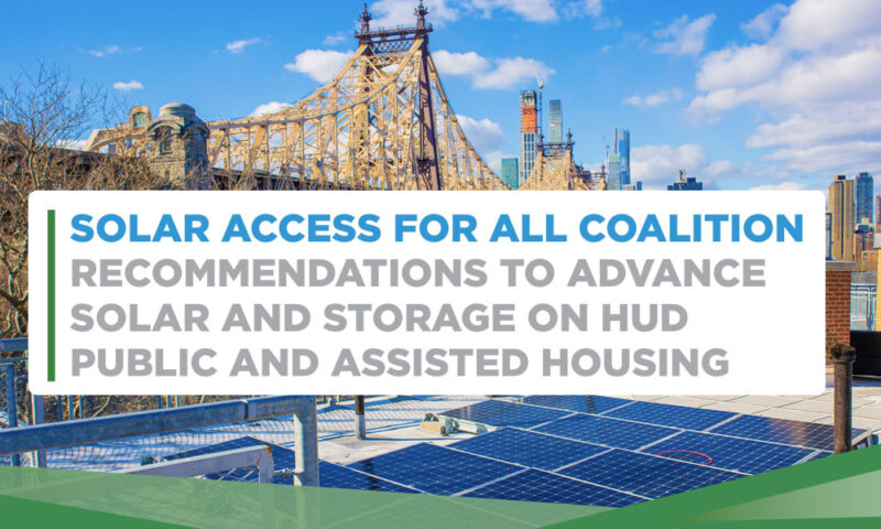 Recommendations to Advance Solar & Storage on HUD Public and Assisted ...
