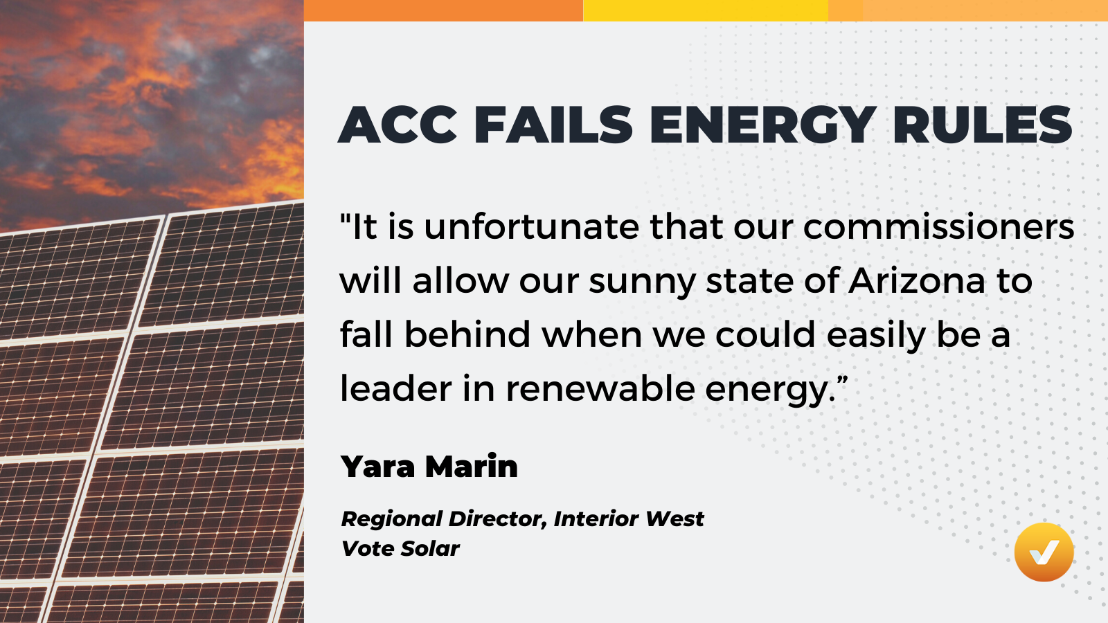 Arizona Regulators Reject Pathway to 100% Clean Energy - Vote Solar